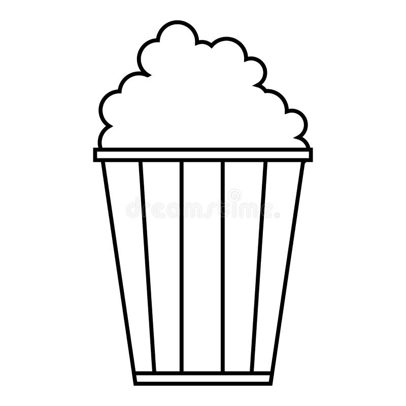 Popcorn Icon, Outline Style Stock Vector - Illustration of fastfood ...