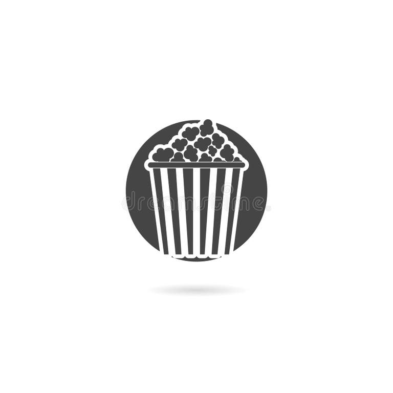 Popcorn icon with shadow stock vector. Illustration of film - 190888675