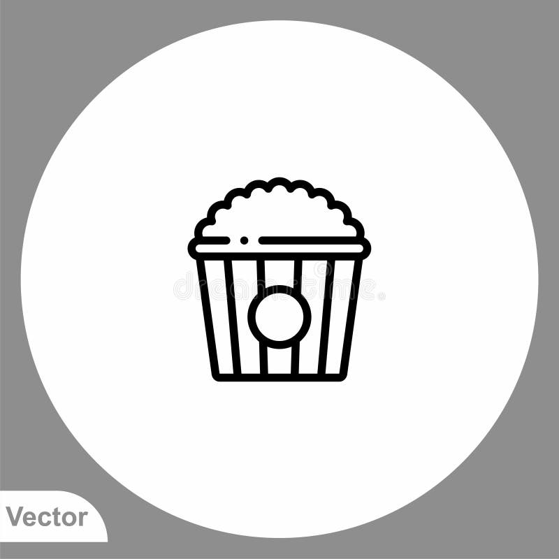 Popcorn Vector Icon Sign Symbol Stock Vector - Illustration of ...