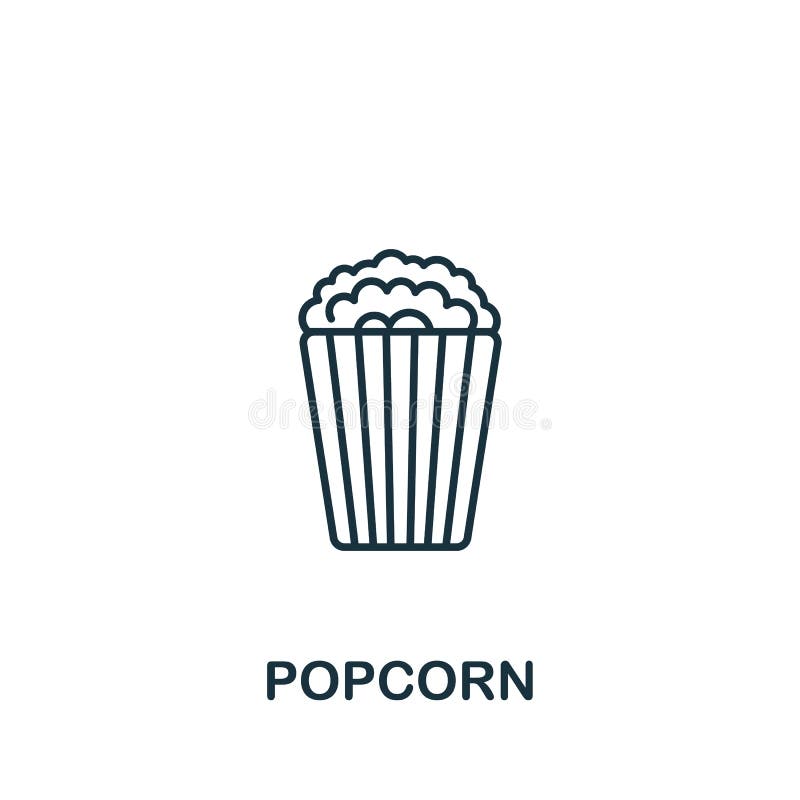 Popcorn Icon. Monochrome Simple Line Fastfood Icon for Templates, Web ...