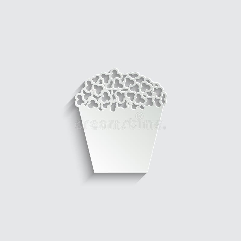 Popcorn Icon Vector Illustration Isolated on White Background. Icon ...