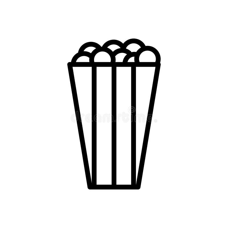 Popcorn Icon Vector Isolated On White Background, Popcorn Sign , Line ...