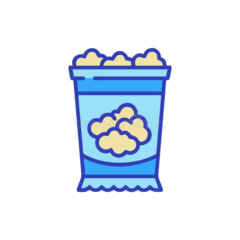 Popcorn Kernels Bag for Movie Snacks Stock Vector - Illustration of ...