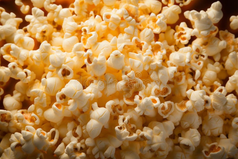 Popcorn Kernels Burst on a Background, Forming a Textured and ...