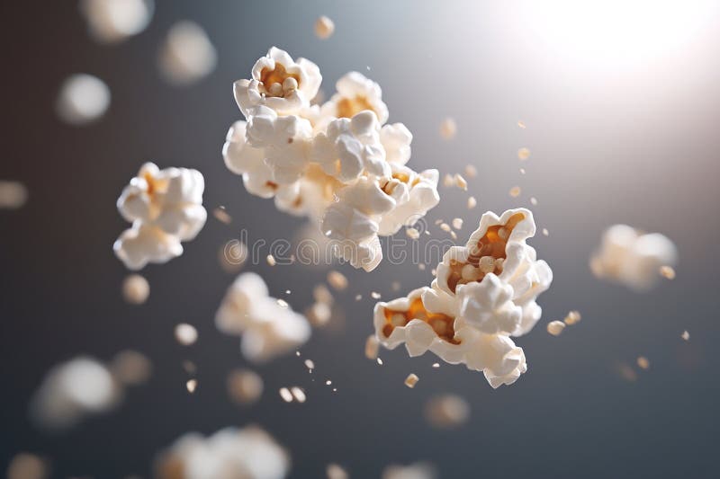 Popcorn Kernels Burst into a Flurry of Fluffy White Pieces Against a ...