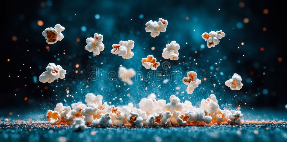 Popcorn Kernels Explode into Fluffy Morsels in a Vibrant Display of ...