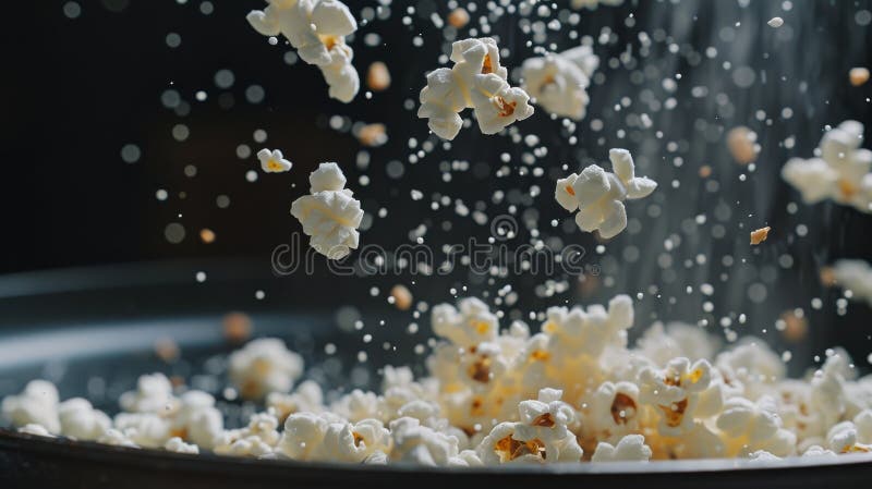 Popcorn Kernels in Mid-Air Explosion Stock Image - Image of closeup ...
