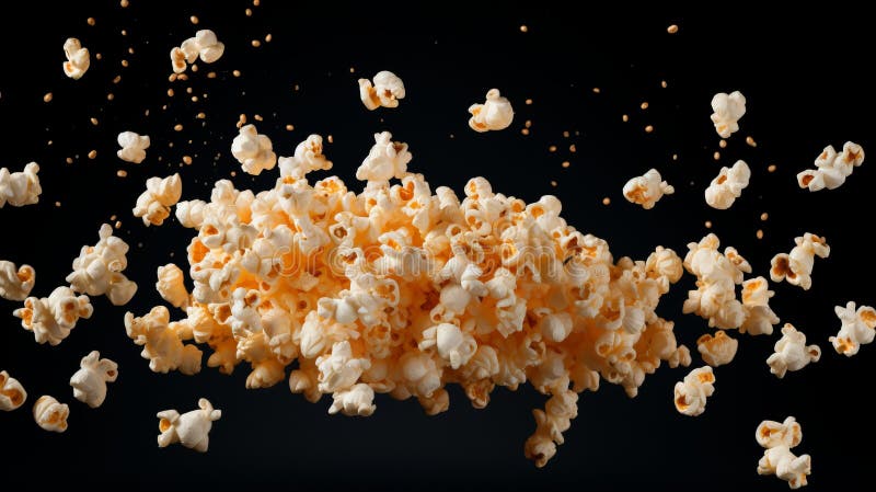 Popcorn Kernels Popping and Floating Upward Stock Illustration ...