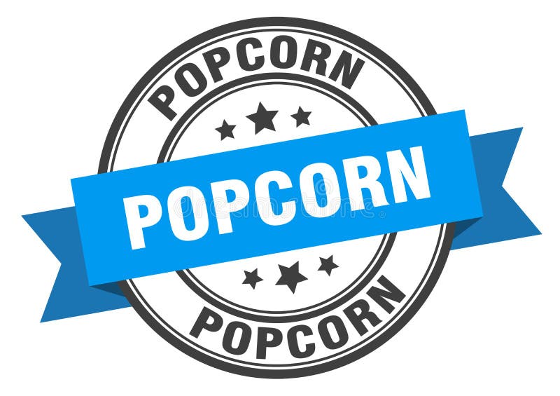 Popcorn Label. Popcorn Round Band Sign Stock Vector - Illustration of ...