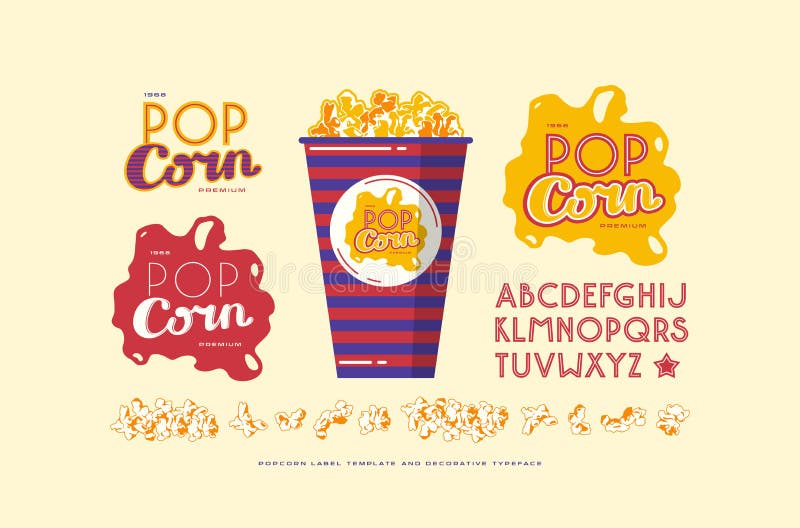 Vintage Popcorn Label Stock Illustrations – 551 Vintage Popcorn Label ...