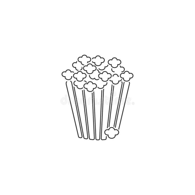 Popcorn Line Icon in Flat Style. Vector Stock Vector - Illustration of ...