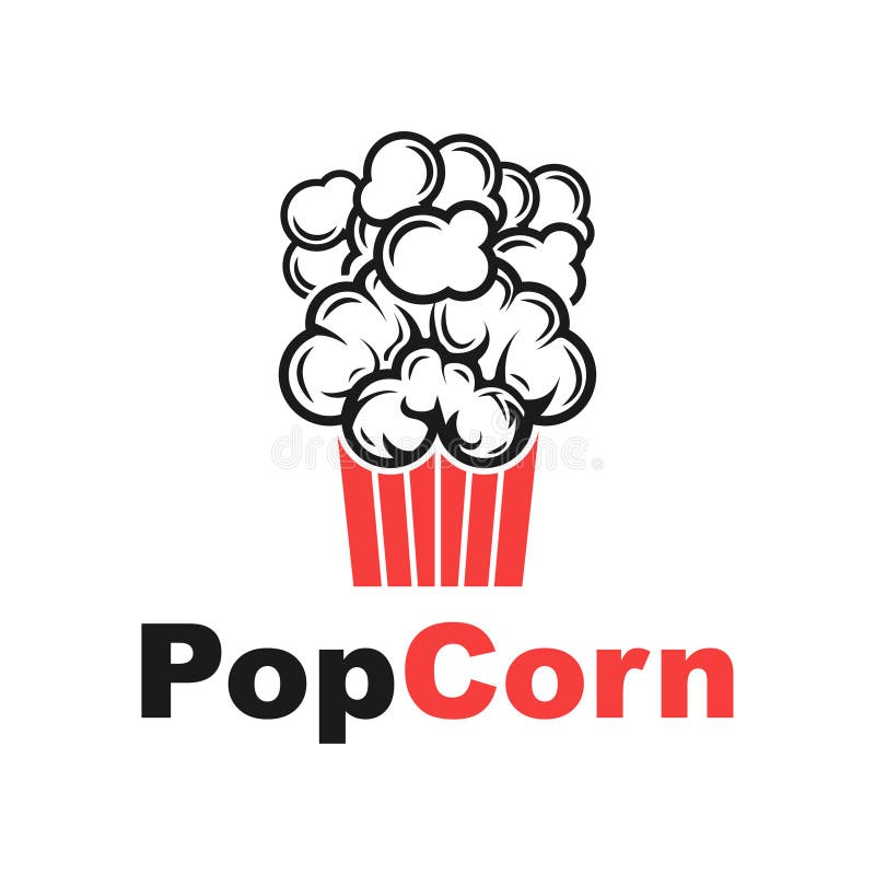 Popcorn Logo Icon Illustration Template Design. Stock Vector ...