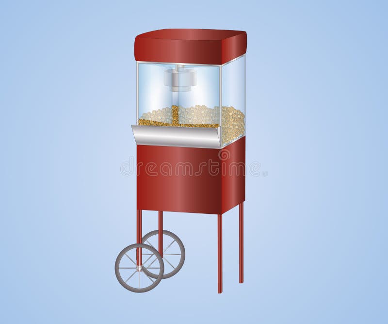 Popcorn Machine Flat Illustration Stock Vector - Illustration of ...