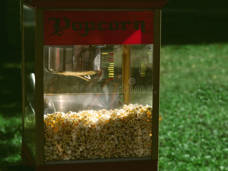 Popcorn machine stock photo. Image of outdoors, corn - 124726174