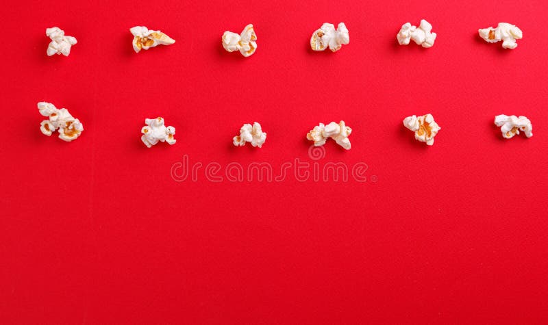 Popcorn Macro on a Red Background Stock Image - Image of ingredient ...