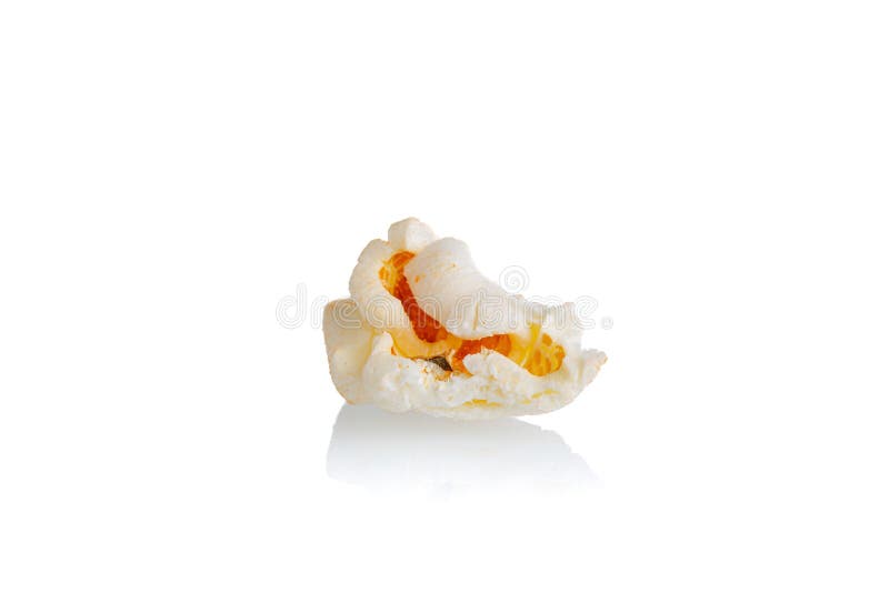 Popcorn Macro on a White Background Stock Image - Image of healthy ...