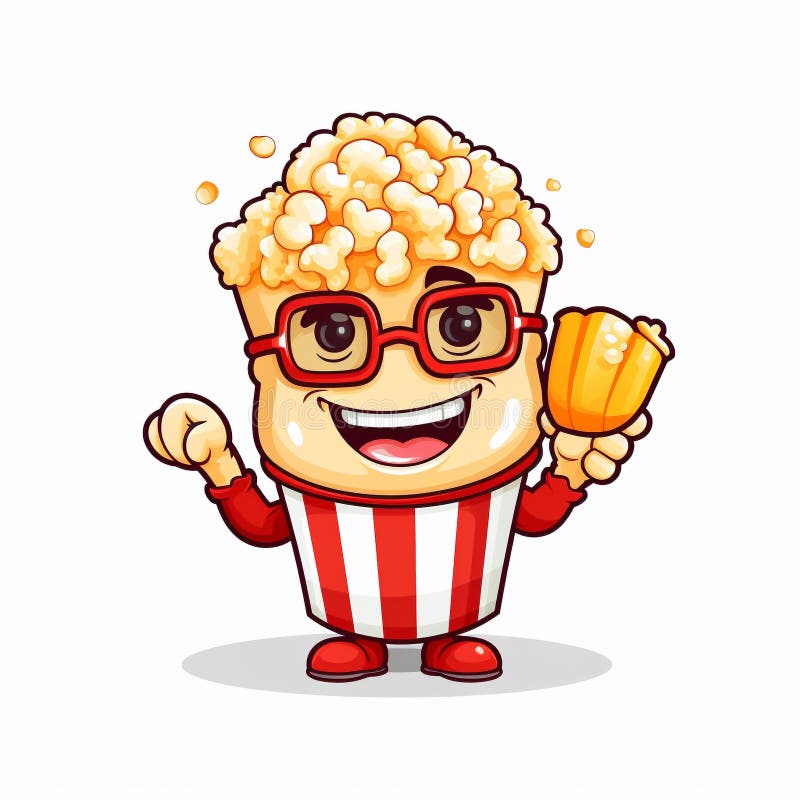 Popcorn Mascot Giving Thumbs Up. Empty Copy Space for Text. Generative ...