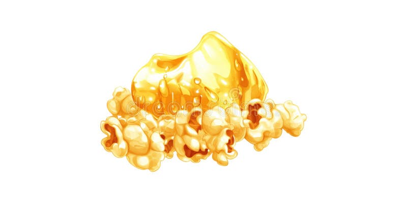Popcorn with Melted Butter Topping Isolated on Transparent Background ...