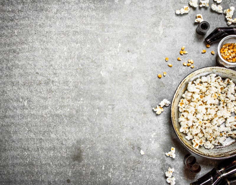 Popcorn with the Movie Films . Stock Photo - Image of salt, snack: 76595926