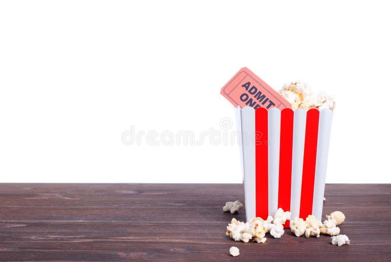 Popcorn and movie tickets stock photo. Image of snack - 16419938