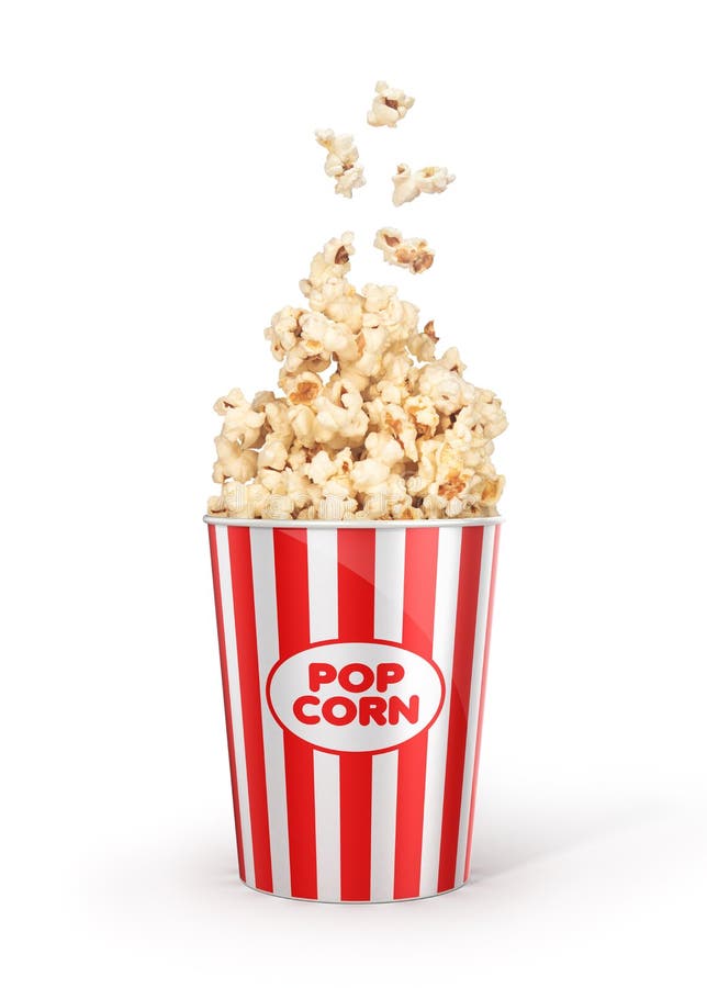 Popcorn Nel Pacchetto Per Guardare Il Nuovo Film Immagine Stock ...
