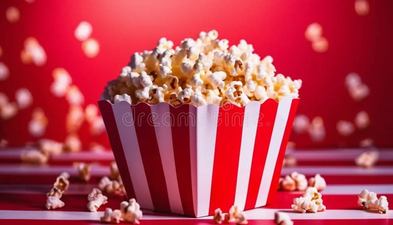 Popcorn in paper bucket stock illustration. Illustration of healthy ...