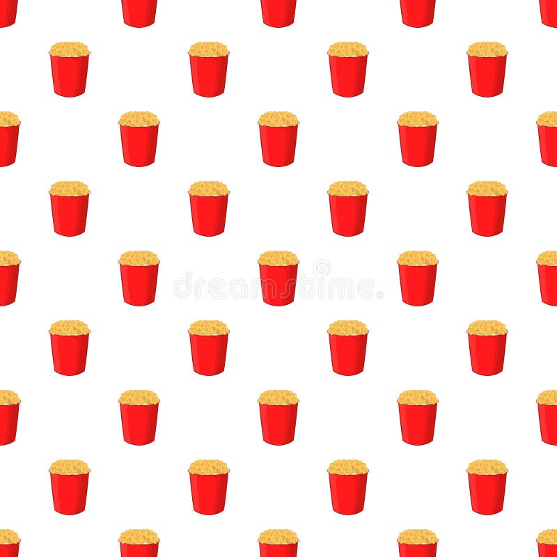 Popcorn Pattern, Cartoon Style Stock Vector - Illustration of movie ...