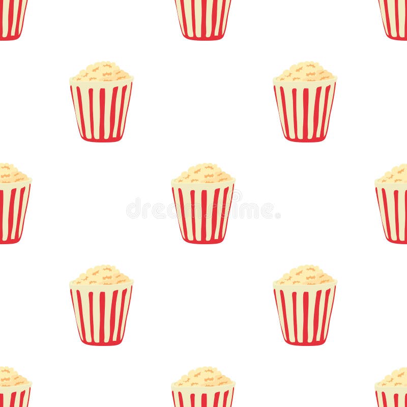 Popcorn Pattern Seamless Vector Stock Vector - Illustration of snack ...