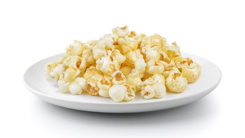 Popcorn on Plate with Kids Hands Stock Photo - Image of crispy, adult ...