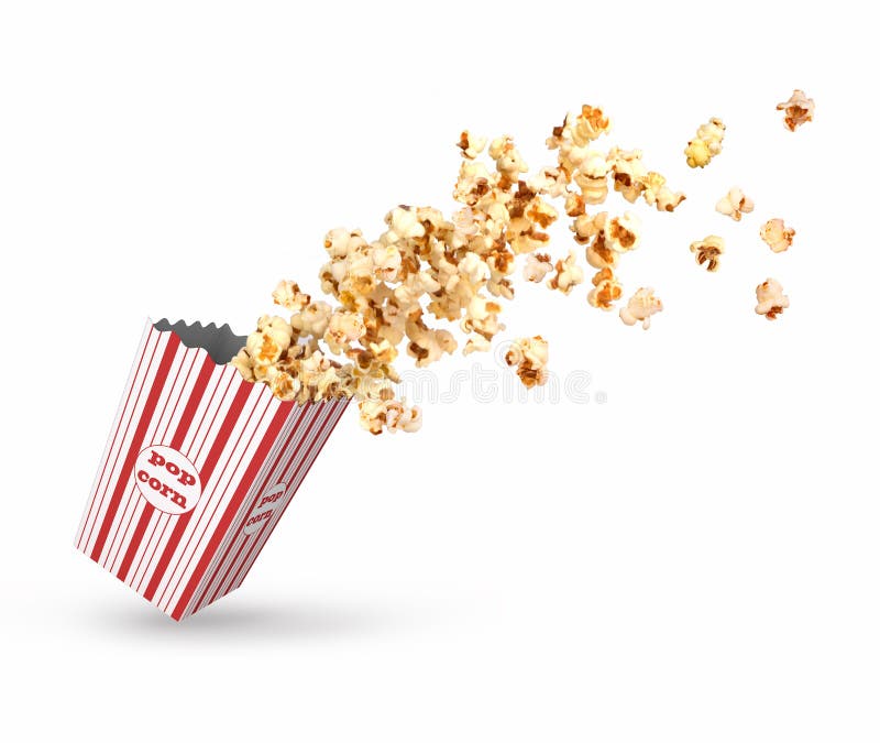Popcorn Poured from a Paper Cup Stock Image - Image of full, corn ...