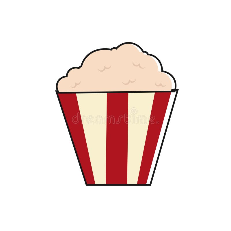 Popcorn in Red Striped Box. Vector Stock Vector - Illustration of ...