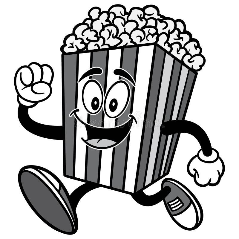 Popcorn Running stock illustration. Illustration of film - 72948126