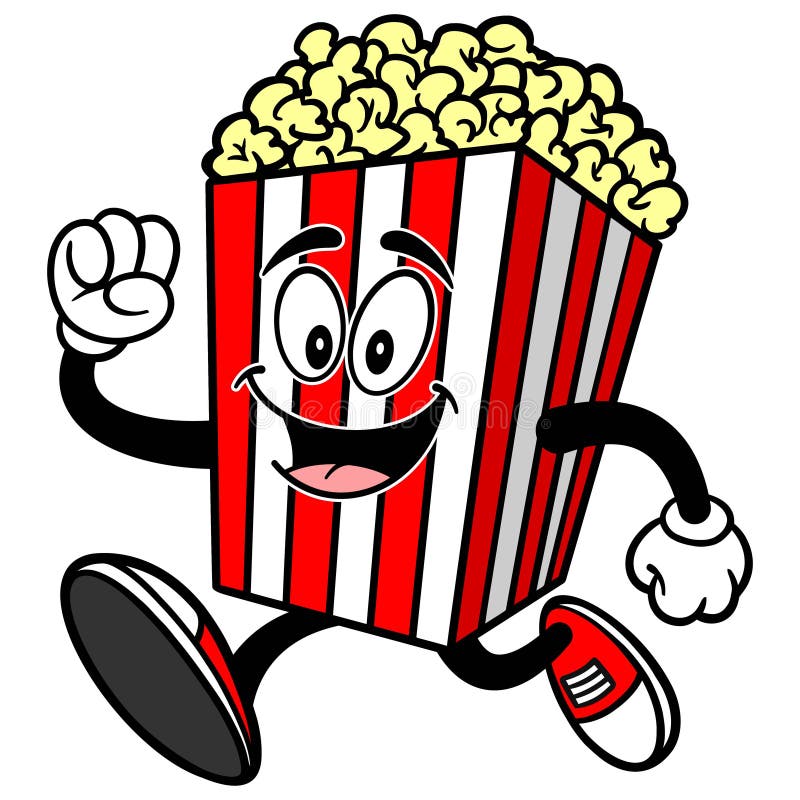 Popcorn Running stock illustration. Illustration of film - 72948126