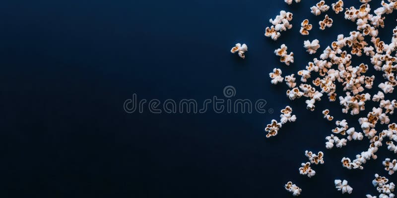 Popcorn Scatter on Deep Blue. Modern Snack Design for Creative Projects ...