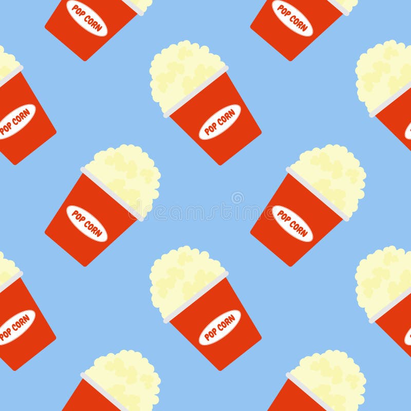 Popcorn Seamless Pattern Background Vector Illustration. Business ...