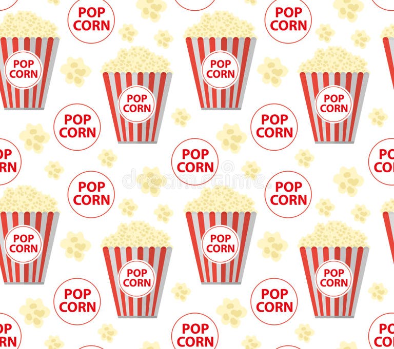 Popcorn Seamless Pattern, Endless Texture. Repeating Background. Vector ...