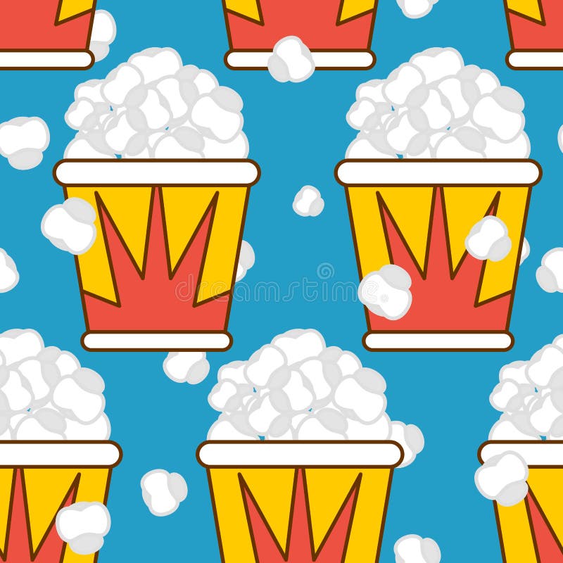 Popcorn Seamless Tile Background Stock Illustrations – 241 Popcorn ...