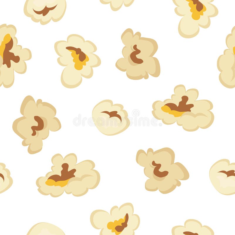 Popcorn Seamless Pattern Vector in Flat Design. Stock Vector ...