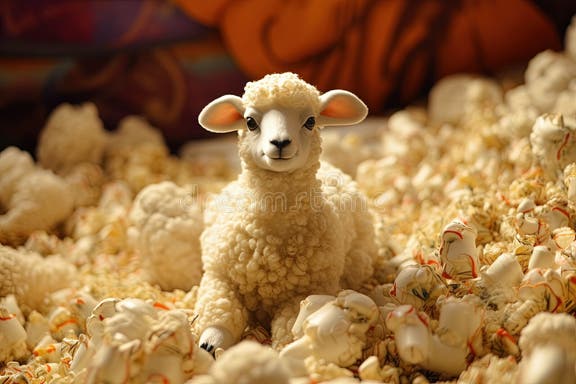 A Popcorn Sheep. Generative AI Stock Illustration - Illustration of ...