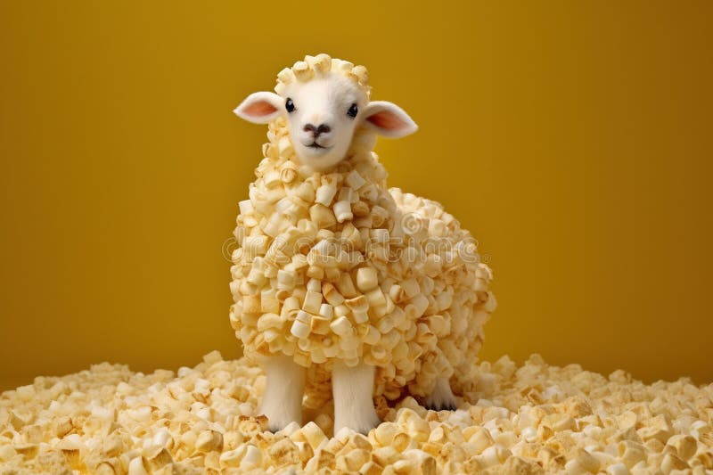 A Popcorn Sheep. Generative AI Stock Image - Image of dieting, popcorn ...