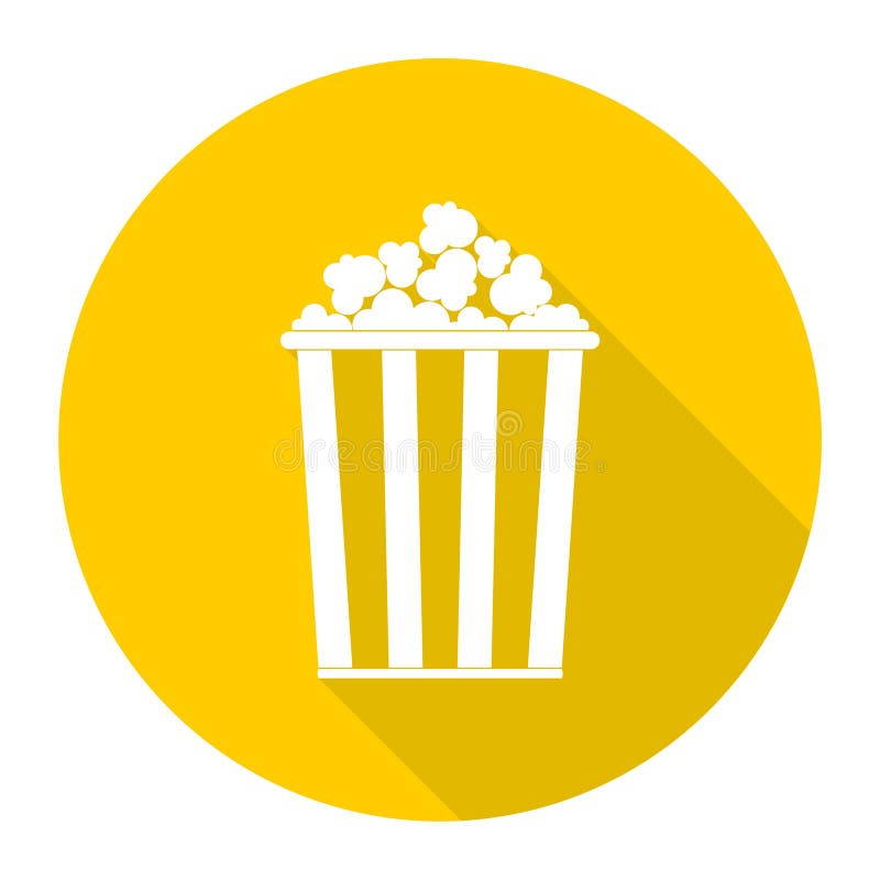 Popcorn Simple Icon with Long Shadow Stock Vector - Illustration of ...