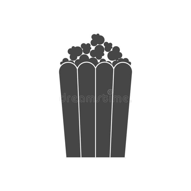 Simple Popcorn Icon with Shadow Stock Vector - Illustration of popcorn ...