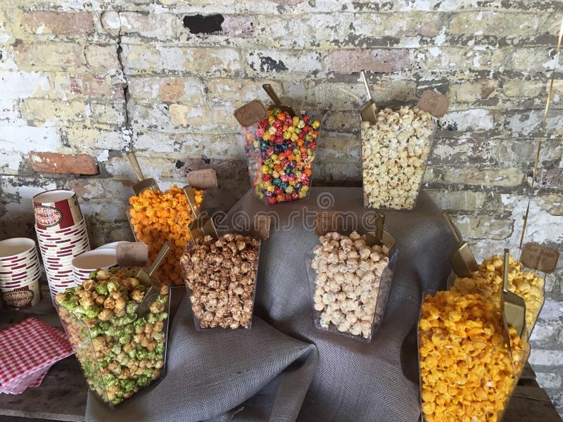 Popcorn snack bar stock photo. Image of flavors, party - 193248210
