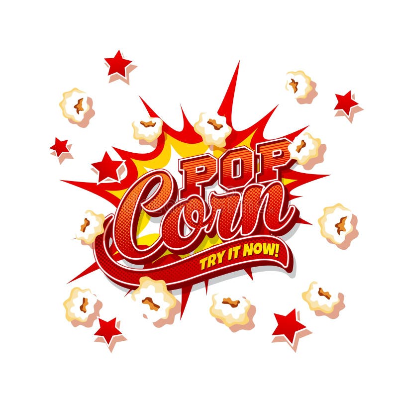Popcorn Snack Explosion, Cartoon Pop Corn Burst Stock Vector ...