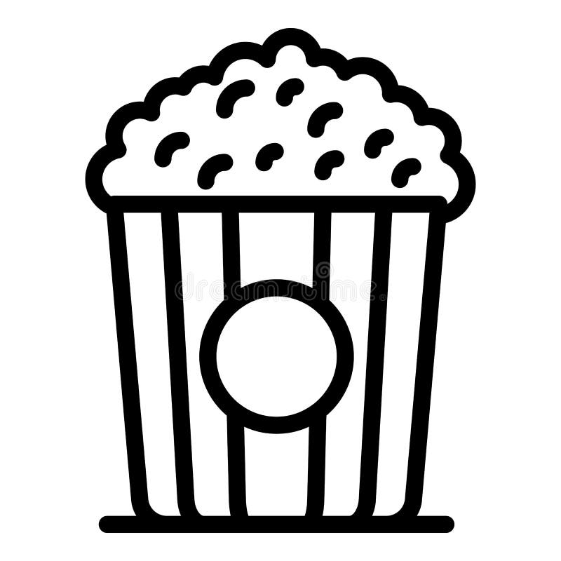 Popcorn Snack Icon, Outline Style Stock Vector - Illustration of ...