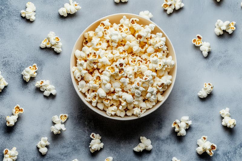 Popcorn Snack Pile from Top View. Generative AI. Stock Illustration ...