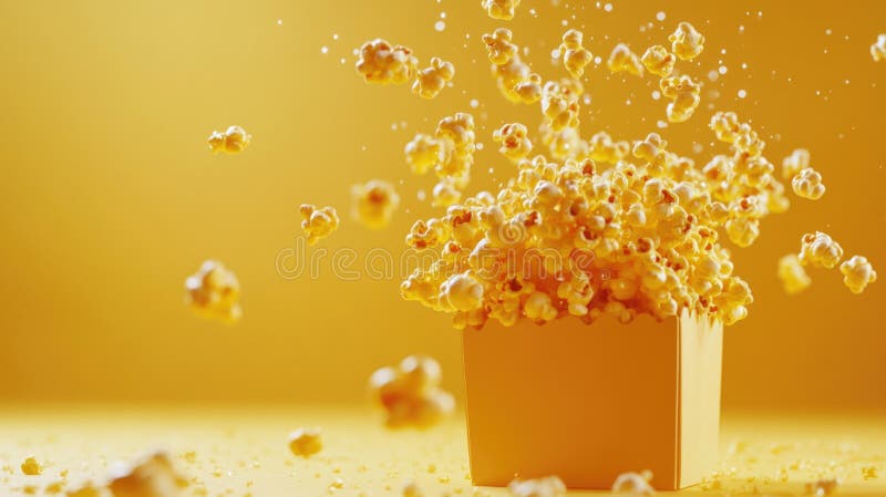 Popcorn spilling over stock image. Image of scene, generated - 388906379