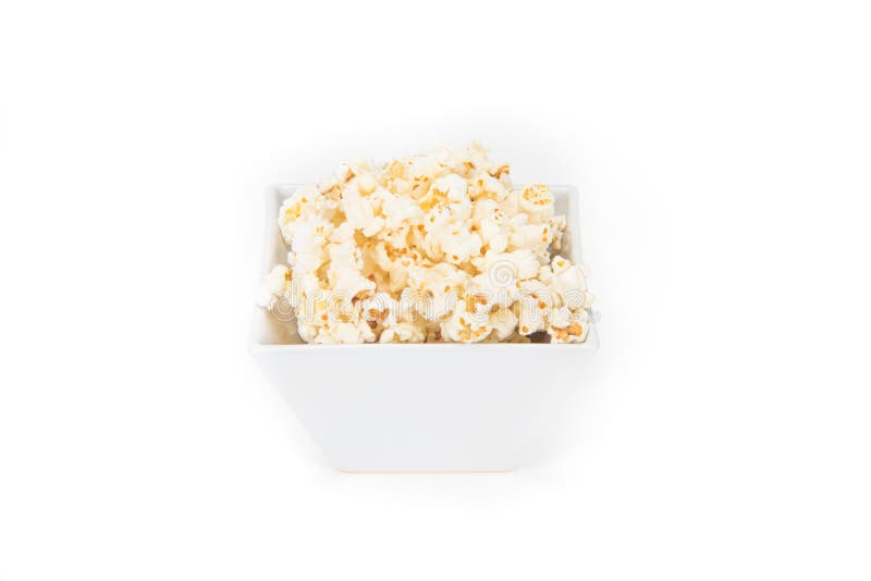 Popcorn in a Square Shape Bowl Stock Photo - Image of healthy, salt ...