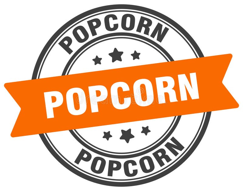 Popcorn Stamp. Popcorn Label on Transparent Background. Round Sign ...