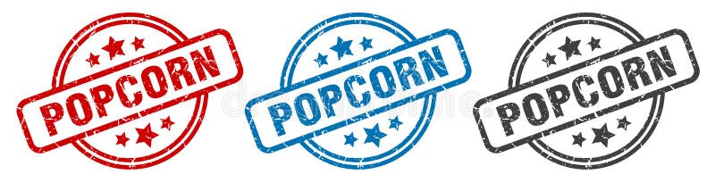 Popcorn Stamp. Popcorn Round Isolated Sign Stock Vector - Illustration ...